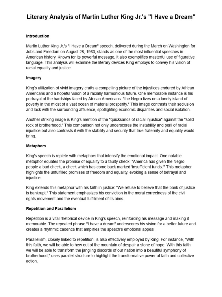 'I Have A Dream - Analysis | Download Free PDF | Logos