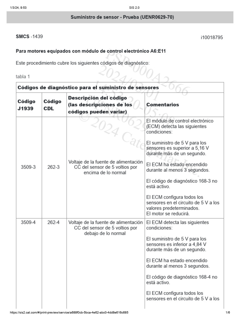 Suministro de Sensor - Prueba CODIGO 262-4 RETRO 324D | PDF | Instrumento de medición ...