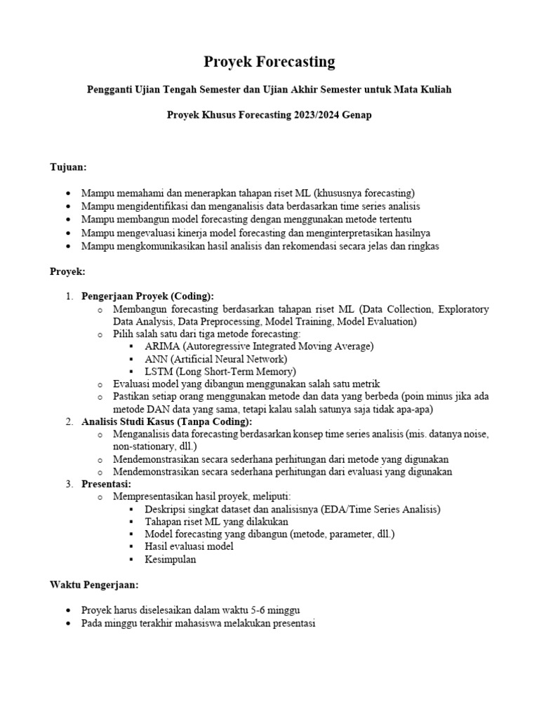 Deskripsi Proyek Forecasting | PDF