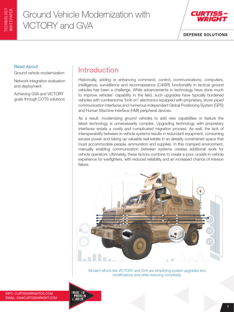 Ground Vehicle Modernization: VICTORY & GVA | PDF | Interoperability ...