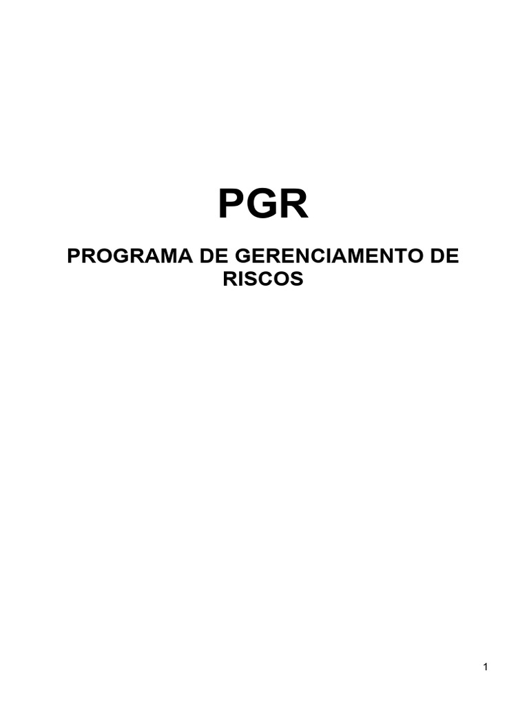 Modelo PGR | Download grátis PDF | Risco | Avaliação de risco