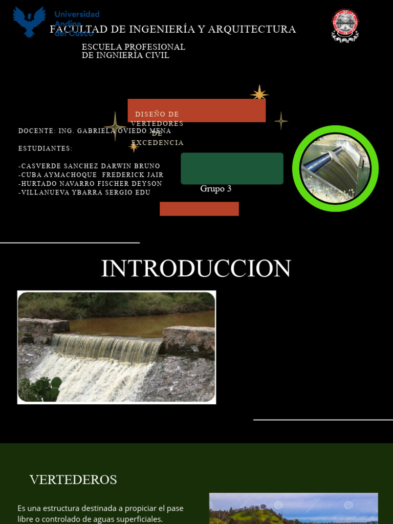VERTEDEROS DIAPOSITIVAS | Descargar gratis PDF | Represa | Canal