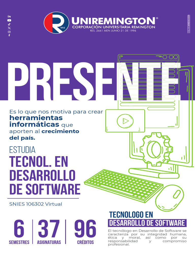 Tec. Desarrollo de Software - Virtual PDF | PDF | Ingeniería de software | Software