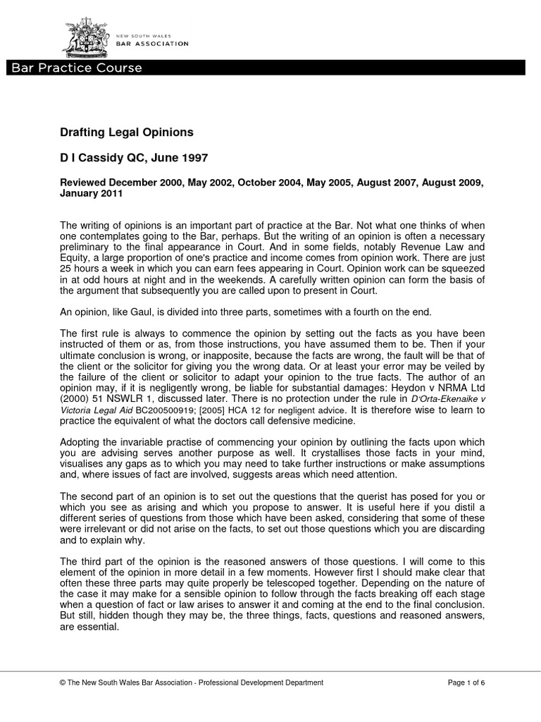Drafting Legal Opinions Guide | PDF | Lawyer | Lawsuit