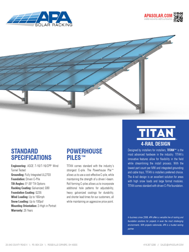 Apa Spec Sheets v01.4 Titan 4-Rail-1 | Download Free PDF | Deep Foundation