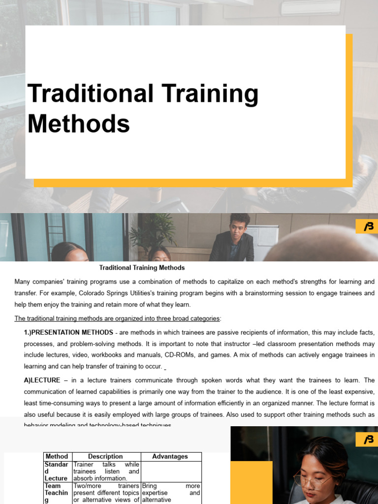 TRADITIONAL TRAINING METHOD | Download Free PDF | Learning | Lecture