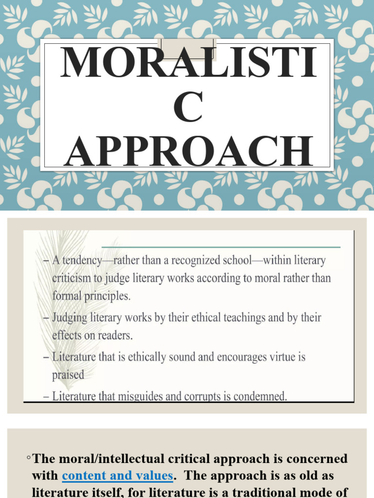 Moralistic Approach | PDF | Liberal Arts Education