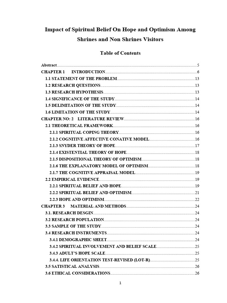 Shrine Visits Boost Hope & Optimism | PDF | Optimism | Hope