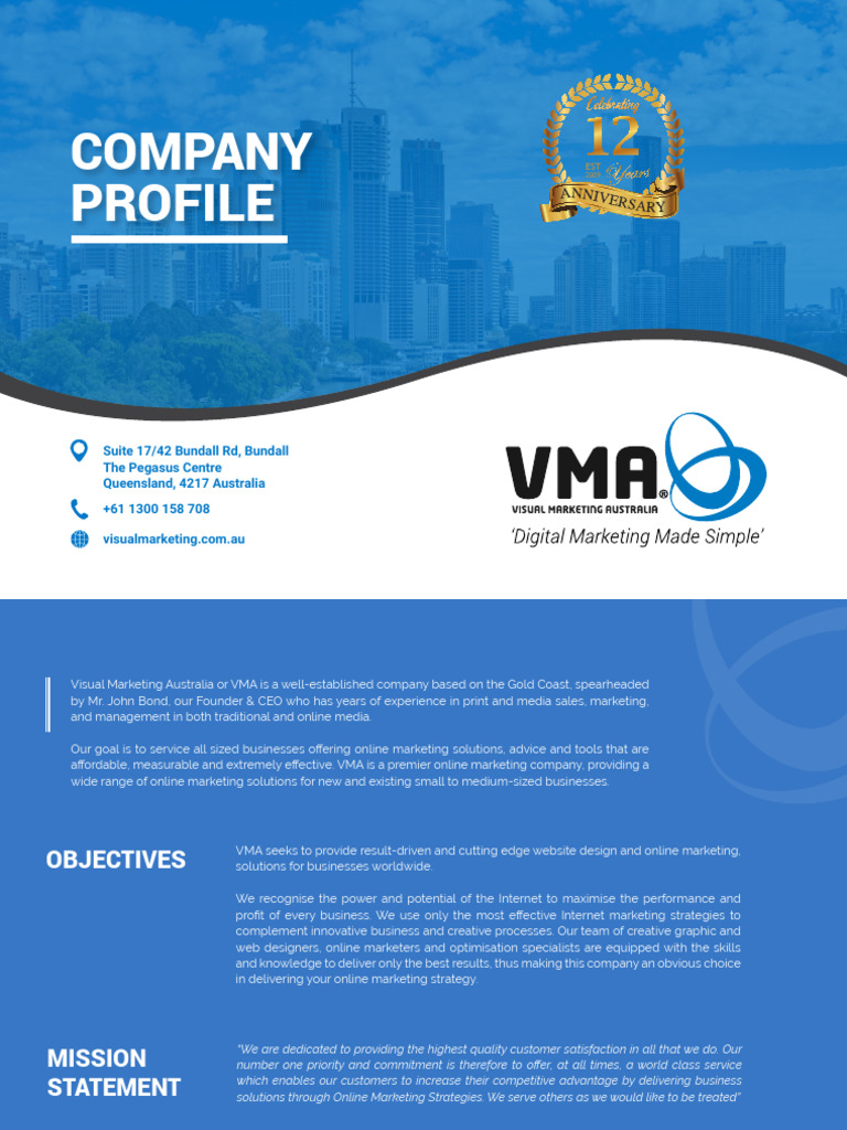VMA Company Profile | PDF | Search Engine Optimization | Social Media ...