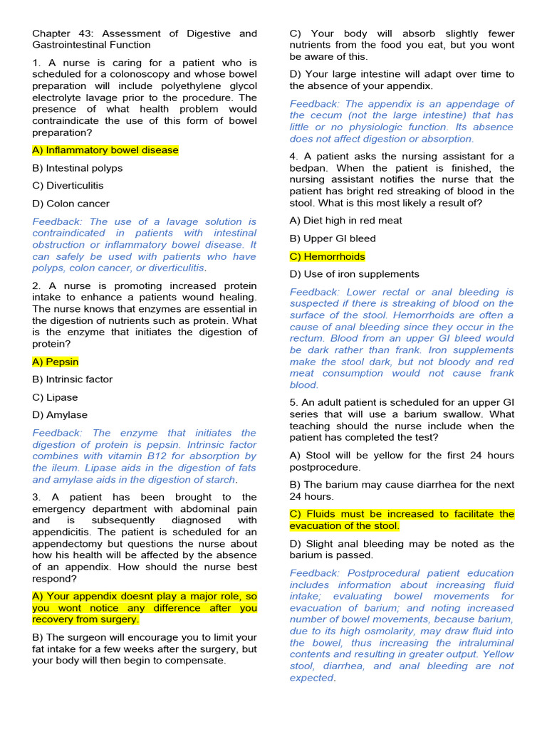 Digestive System Assessment Guidelines | PDF | Digestion | Stomach
