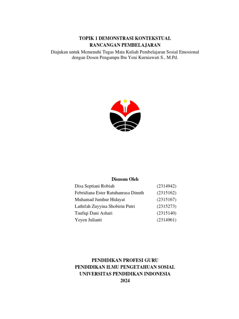 T1 - Demonstrasi Kontekstual - Rancangan Pembelajaran - Kelompok 1 | PDF