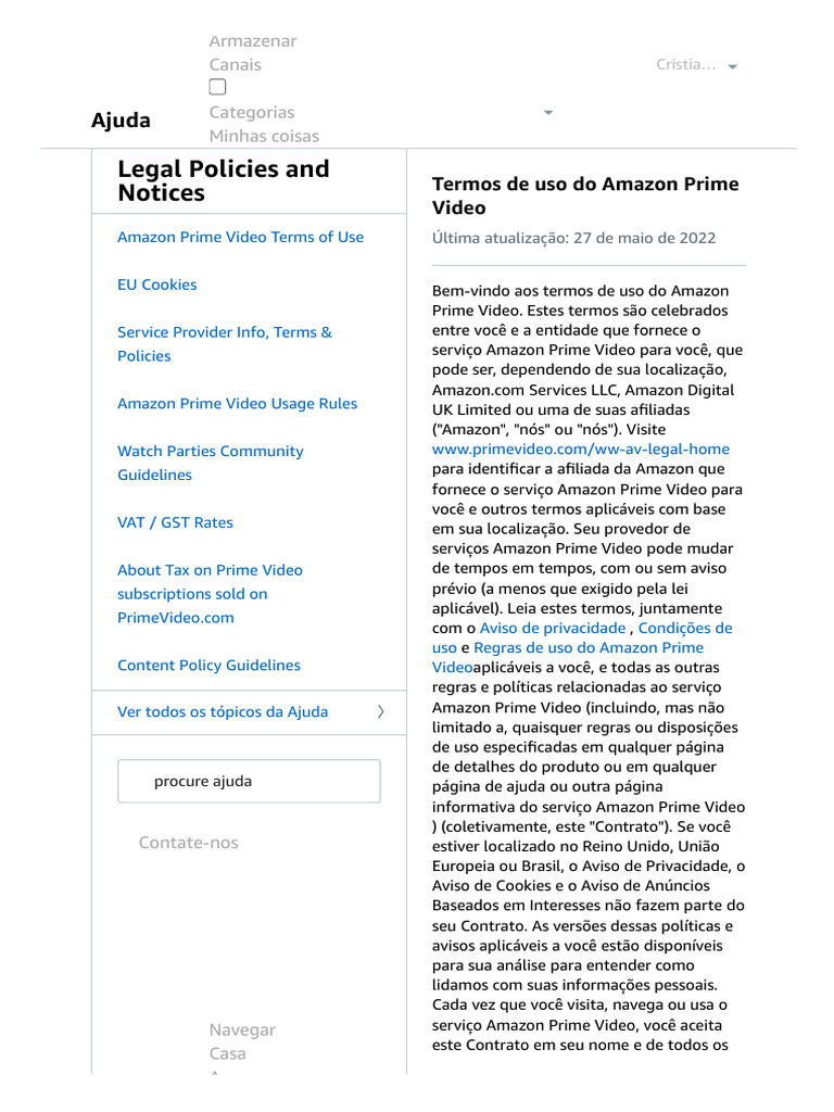 Prime Video - Ajuda | PDF | Subscription Business Model | Streaming Media