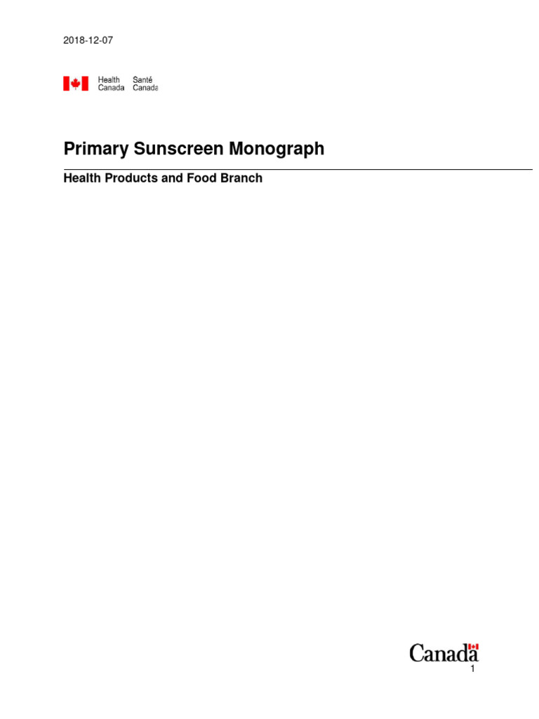 Mono Primary-Sunscreen-Monograph English | PDF | Sunscreen | Ultraviolet