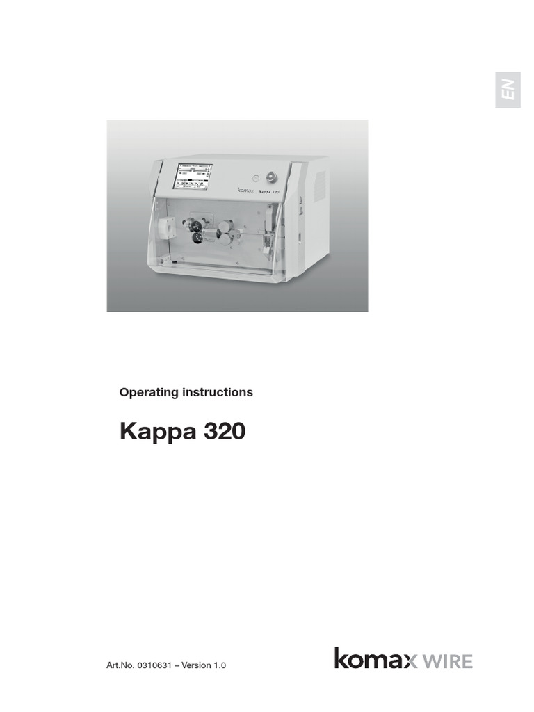Kappa 320 Operating Instructions | PDF | Wire | Laser