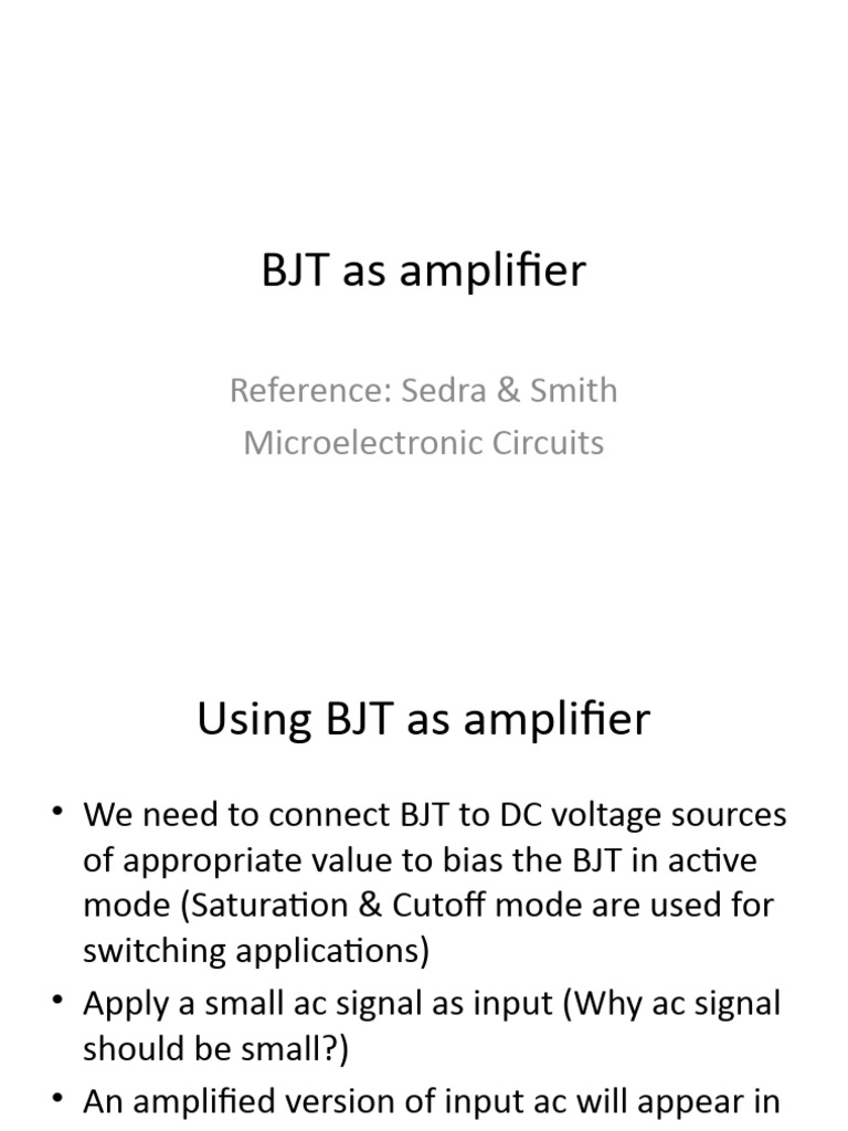 BJT as Amplifier | PDF | Bipolar Junction Transistor | Amplifier