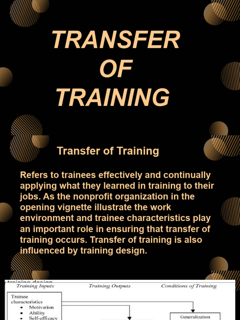 Transfer of Training | PDF | Knowledge | Learning