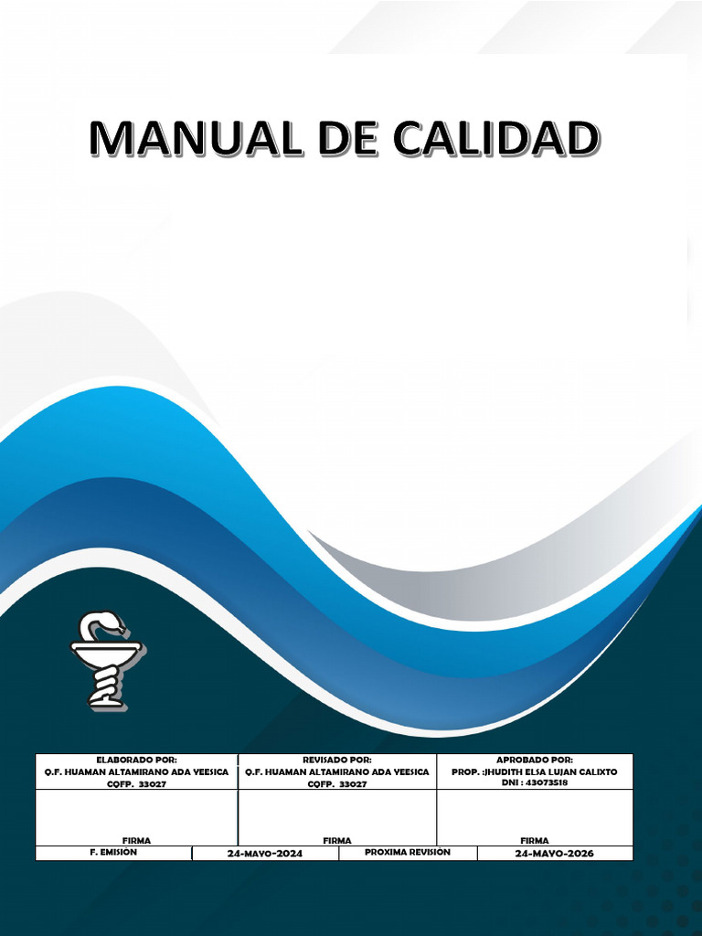 MANUAL DE LA CALIDAD | PDF | Farmacia | Calidad (comercial)