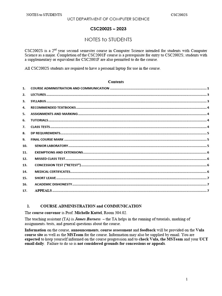 CSC2002S Course Handout 2023 v3 | PDF | Academic Dishonesty | Parallel ... CSC2002S Course Handout 2023 v3 | PDF | Academic Dishonesty | Parallel ...