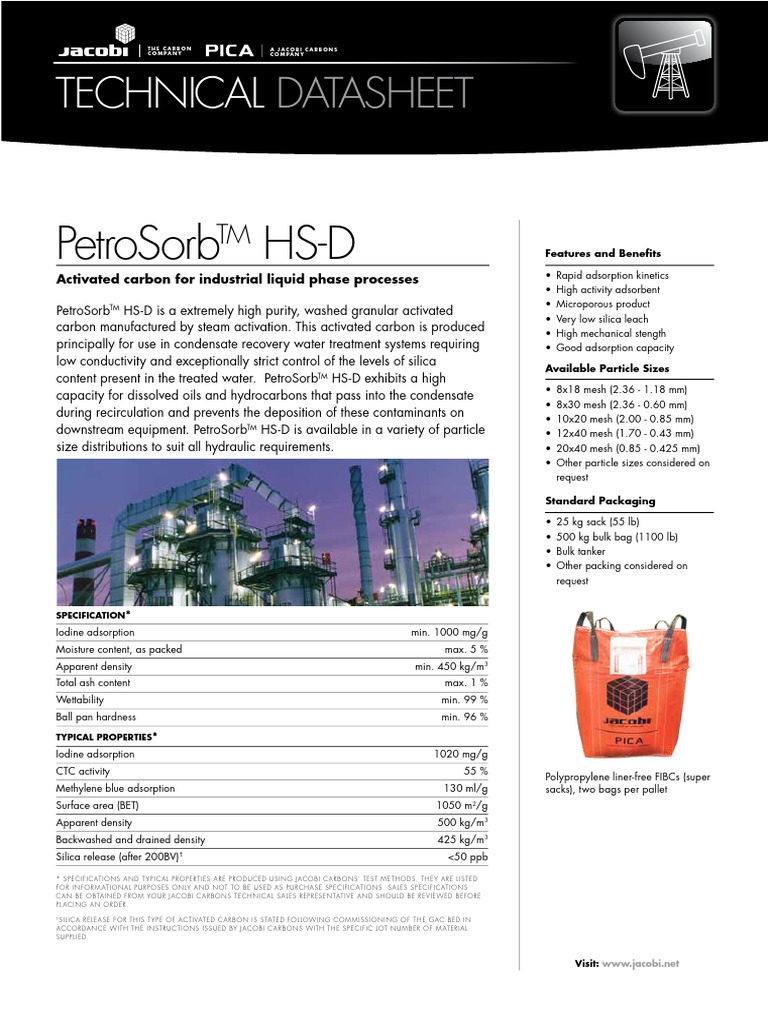 Jacobi TDS PetroSorb HSD A4 ENG A0213 | PDF | Adsorption | Materials Science