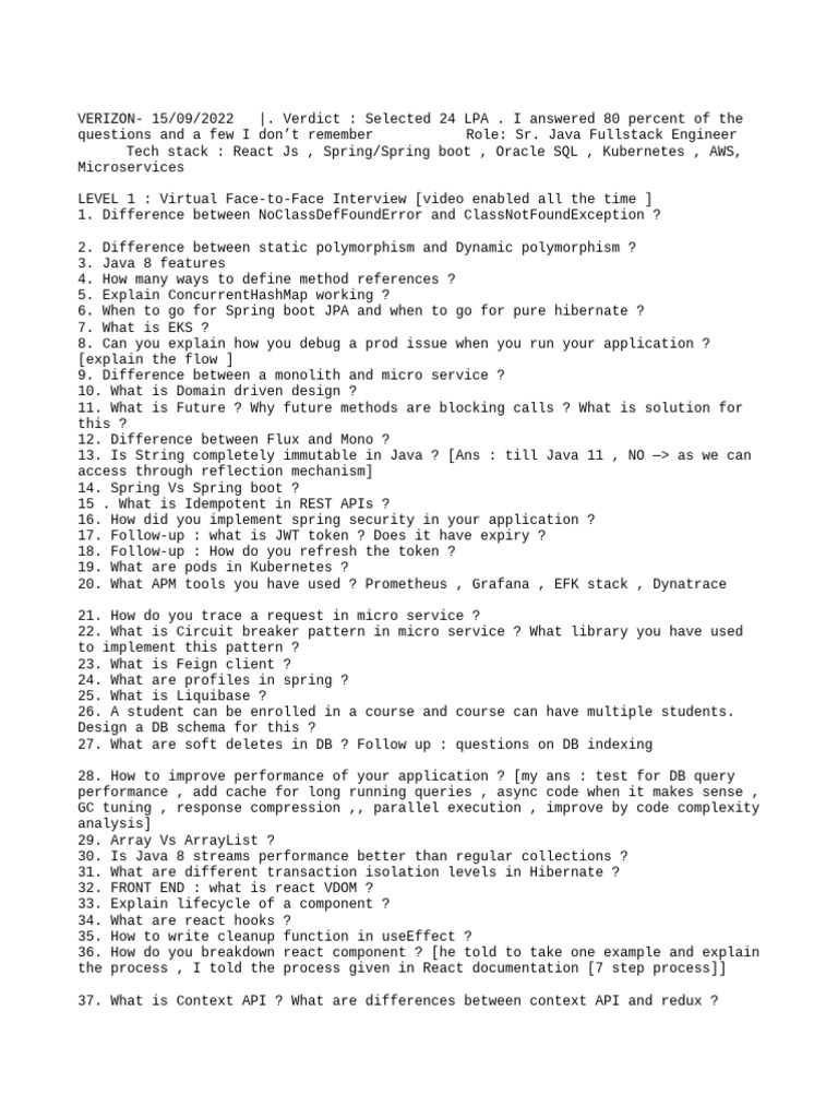 Interview Exp | Download Free PDF | Java (Programming Language) | Software Development