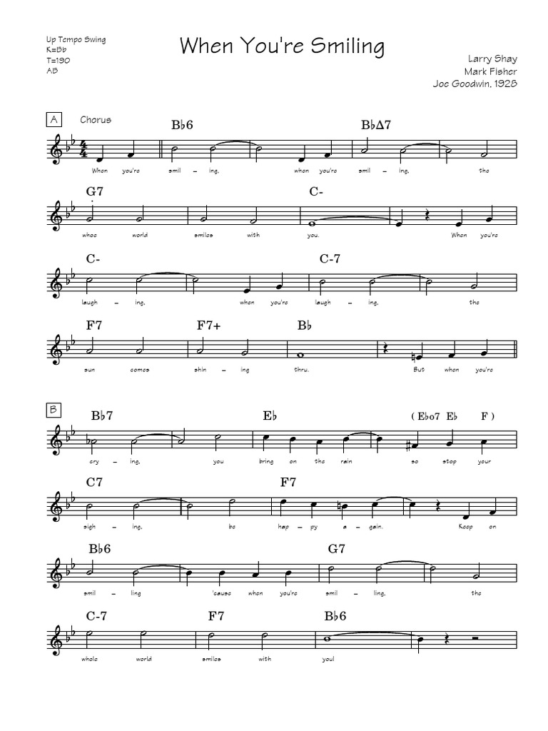 When You'Re Smiling ( ) (Bb-Ut) Muse | PDF | Songs Written