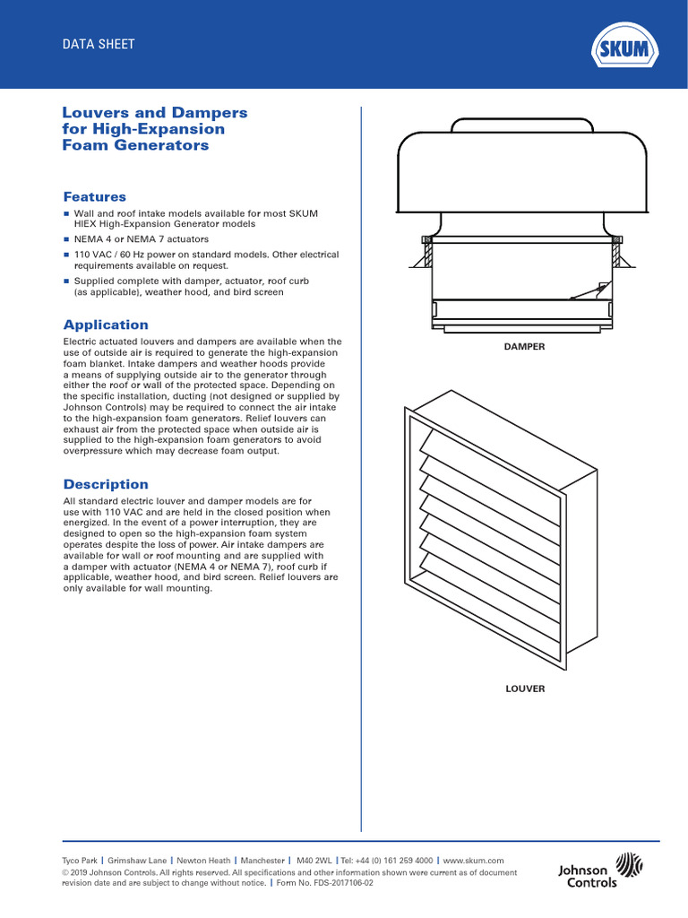 FDS 2017106 SKUM HIEX Louvers Dampers | PDF