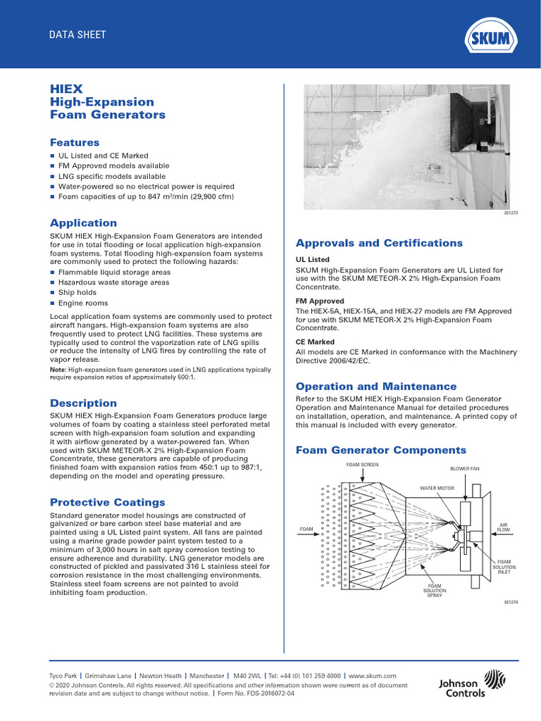 FDS-2016072-04_SKUM_HIEX_High-Expansion_Foam_Generators | PDF | Fire ...