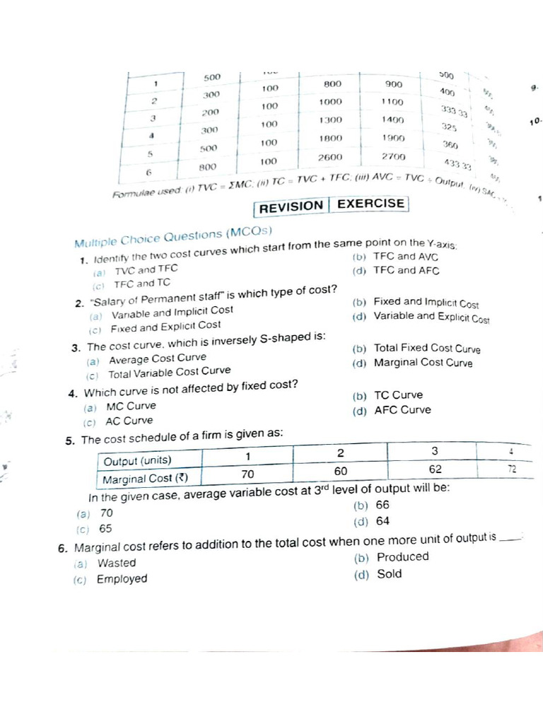 Economics CH 6 MCQ | PDF