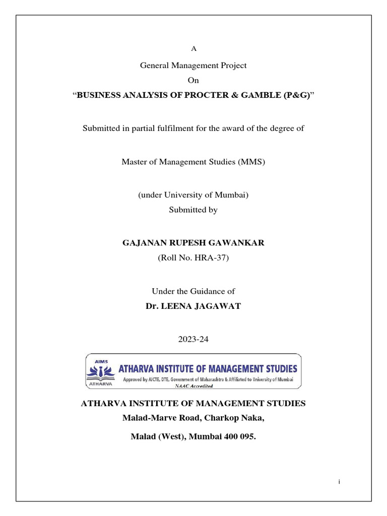 Business Analysis of Procter 0 Gamble (P 0G) | PDF | Franchising | Retail