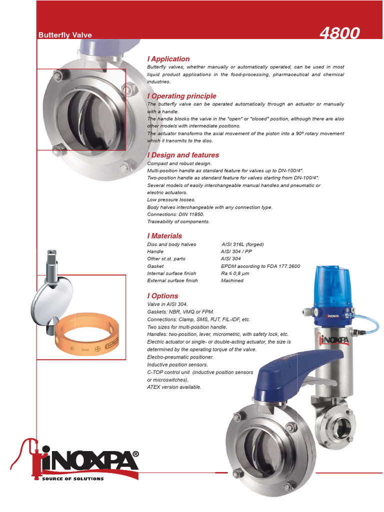 FT - Butterfly Valve 4800.3 - EN | PDF | Valve | Actuator