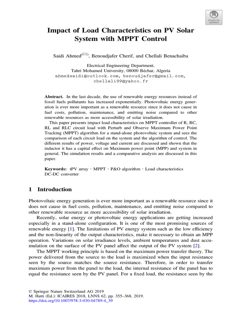 Effects of Loads Solar PV | PDF | Photovoltaics | Electronic Engineering