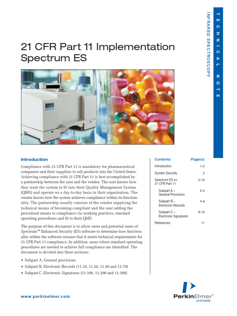 TCH 21 CFR Part 11 Implementation Spectrum ES | PDF | Records ...