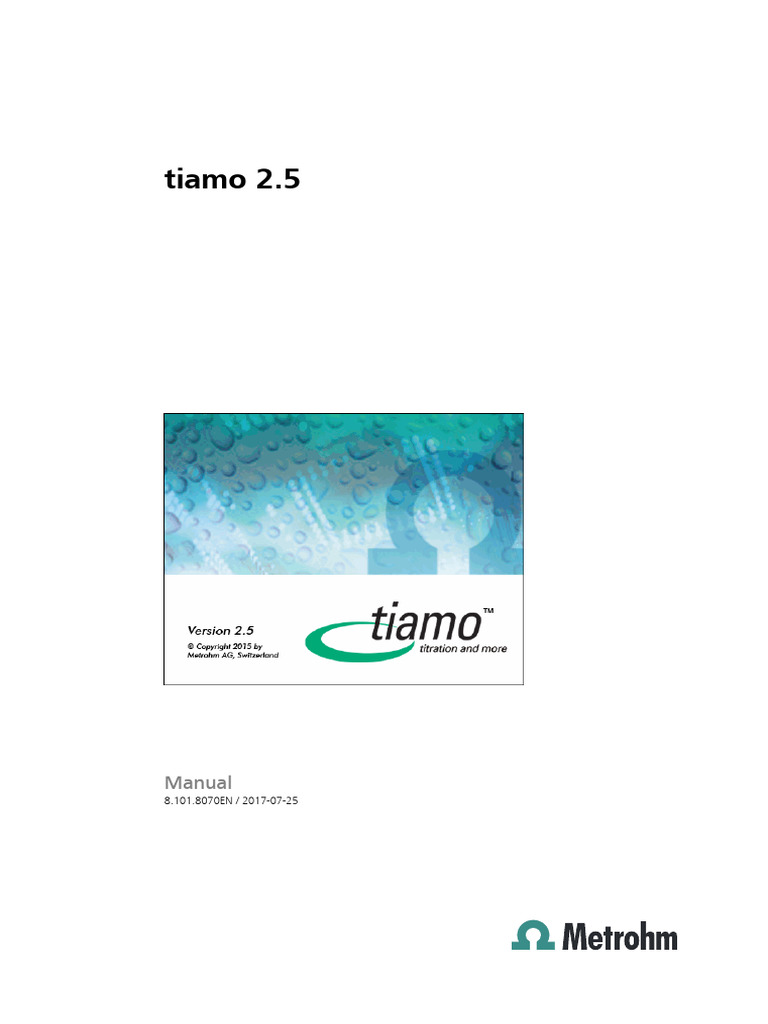 Manual Tiamo Metrohm 2.5 | PDF | Databases | Information