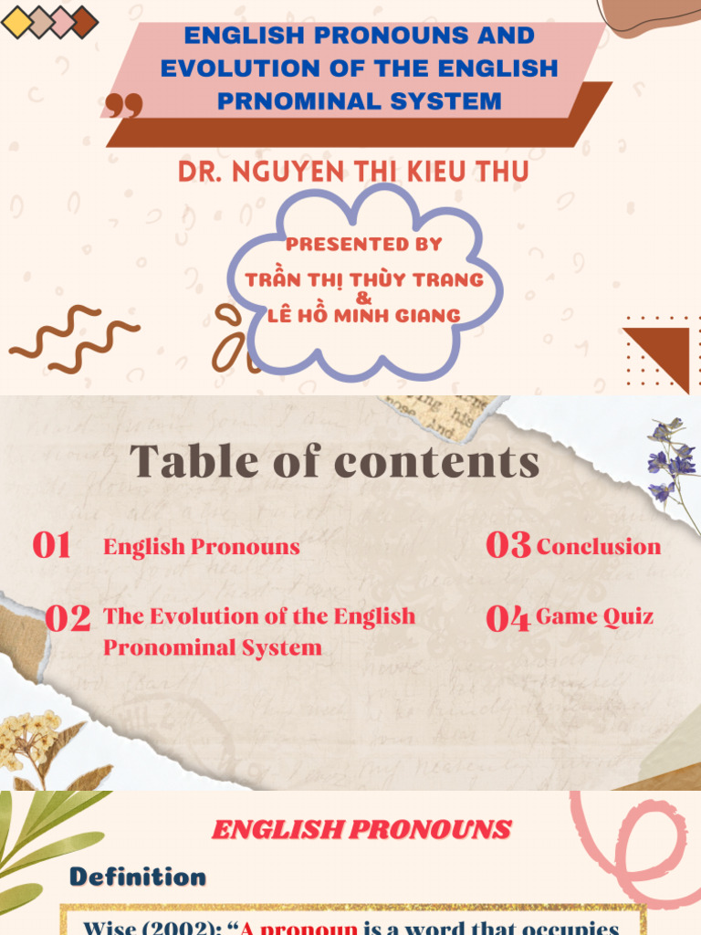 English Pronouns and Evolution of The English Pronominal System | PDF