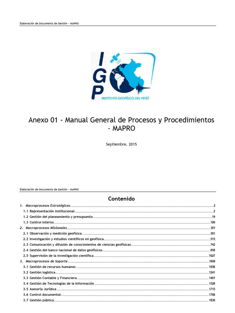 Mapro Igp | PDF | Observatorio | Geofísica