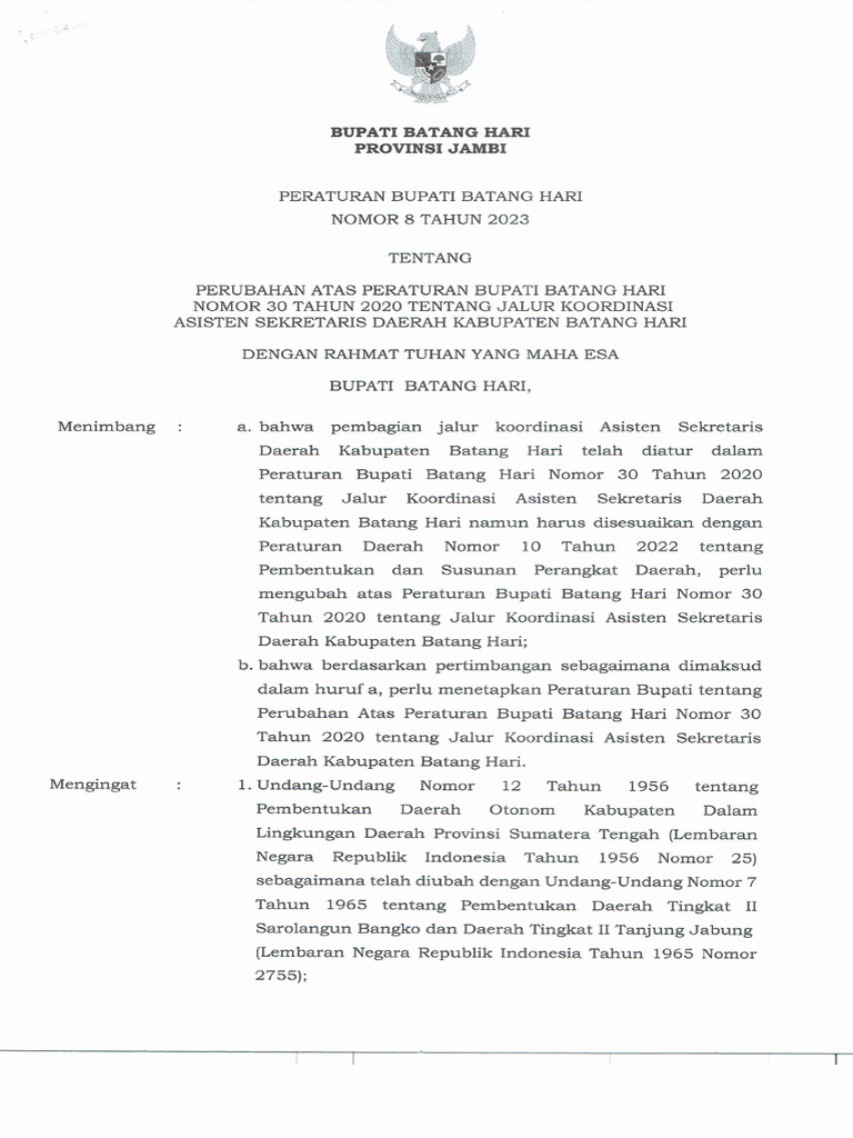 Perbup Nomor 8 Tahun 2023 | PDF