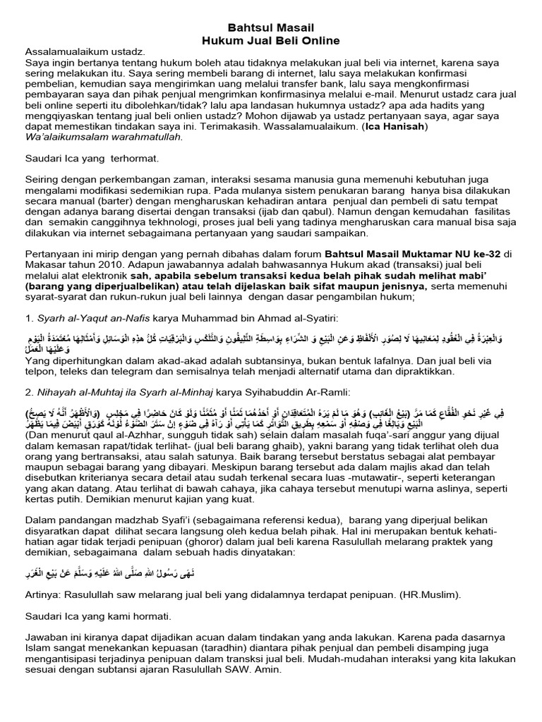 Bahtsul Masail | PDF