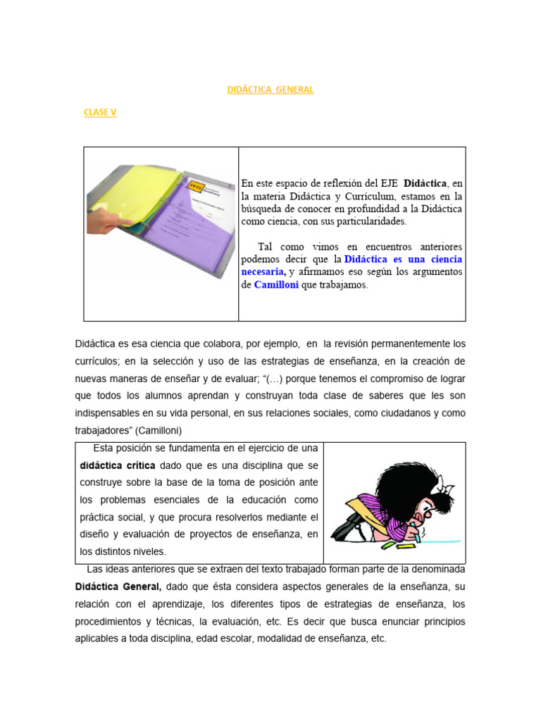 Clase VI Did General y Esp | PDF | Plan de estudios | Enseñando