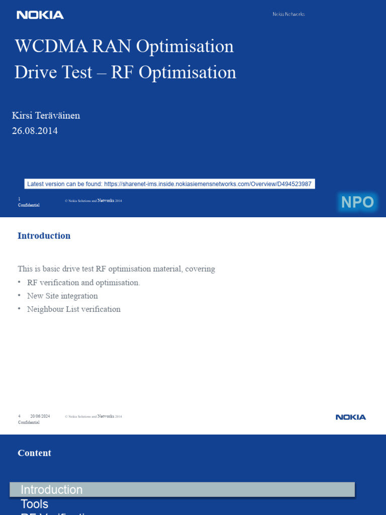 Drive Test - RF Optimisation | PDF | Antenna (Radio) | Mathematical ...