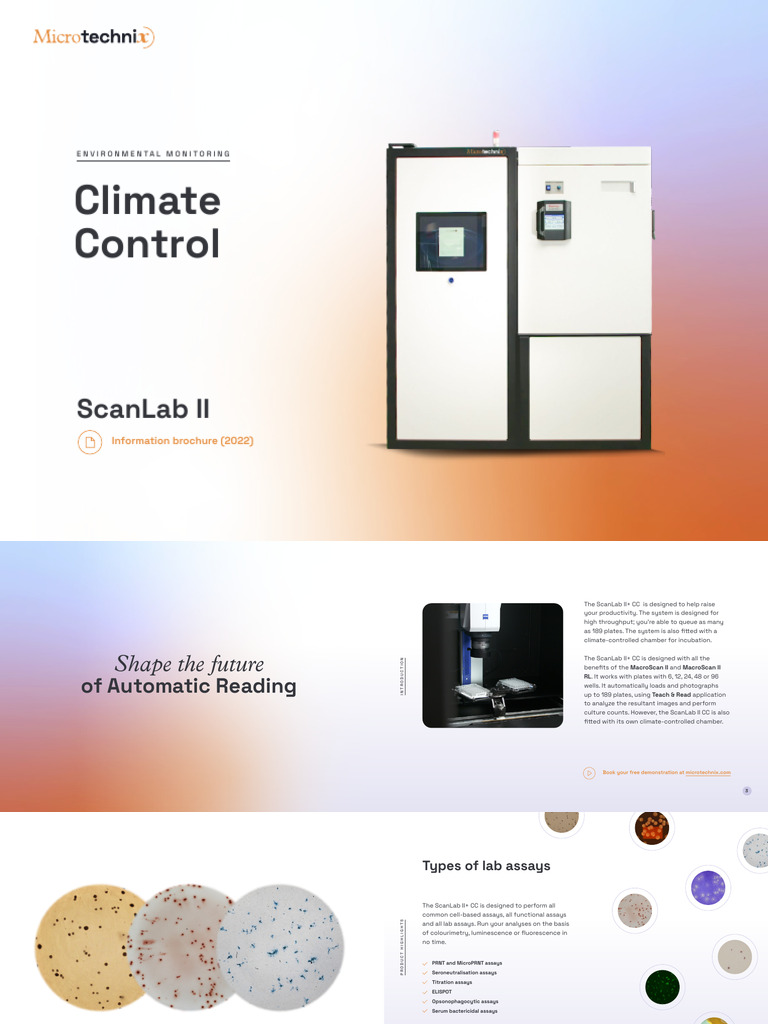 Microtechnix Brochure SCANLAB - CLIMATECONTROLE-V2 | PDF | Camera | Assay