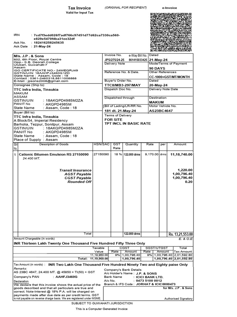 275 TTC | Download Free PDF | Invoice | Payments