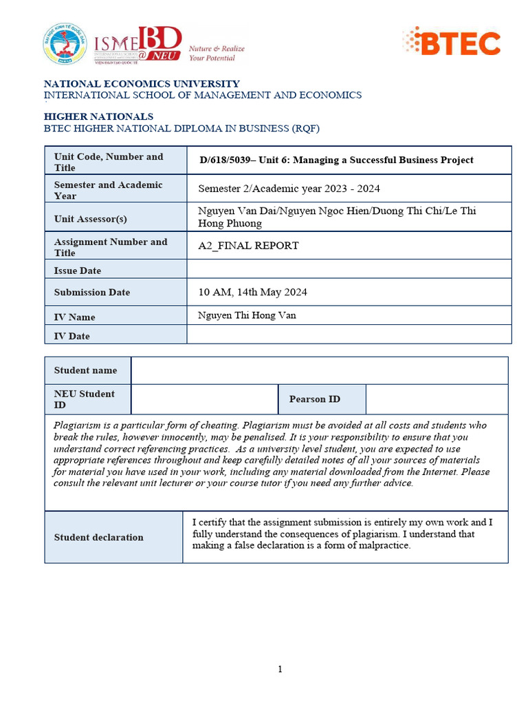 MSBP Assignment 2 Brief - Sem 2 - 2023-2024 | PDF | Corporate Social ...