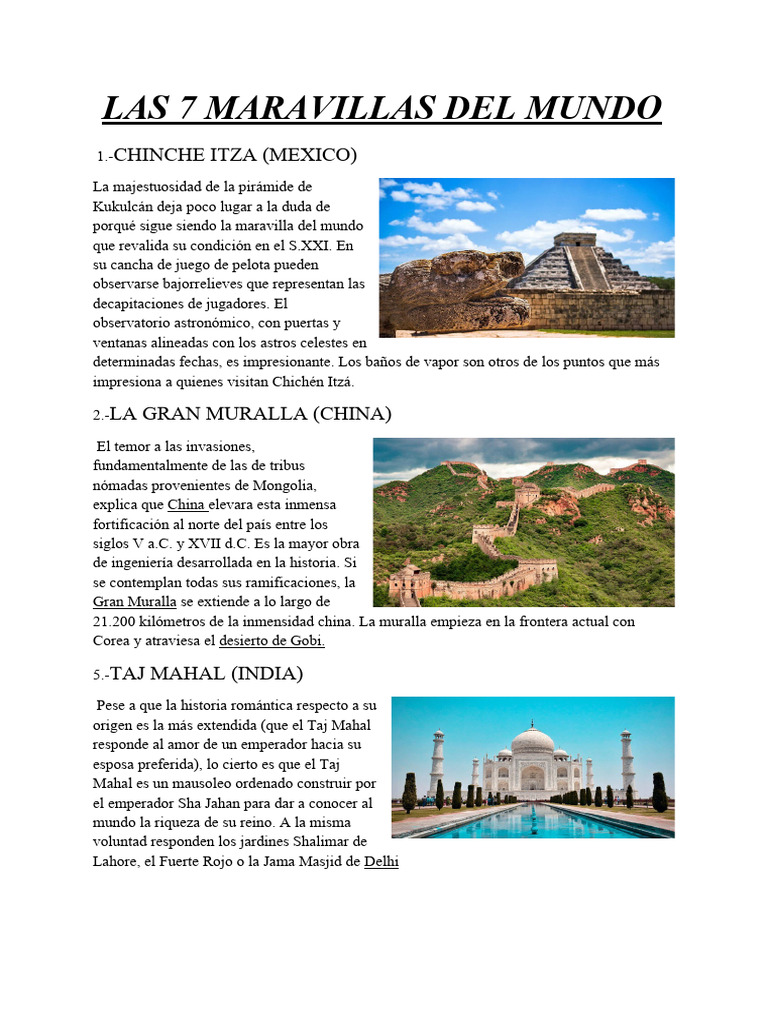 Las 7 Maravillas Del Mundo | PDF