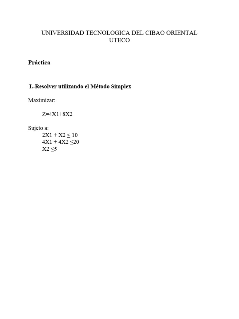 Practica Simplex #3 | PDF