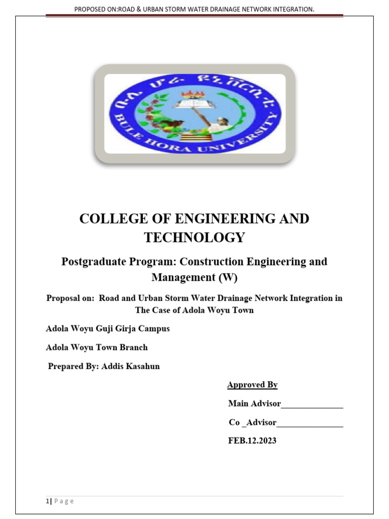 Proposal Draft Bule Hora Niversity | PDF | Flood | Stormwater