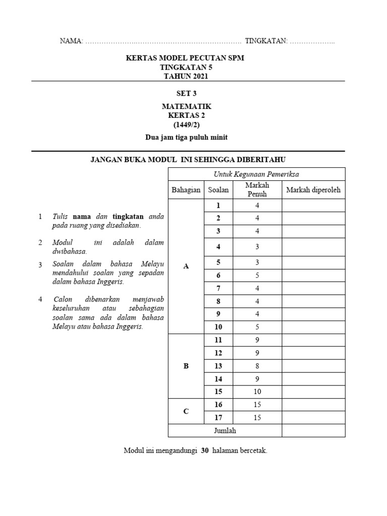 Kertas 2 (Set 3) | PDF