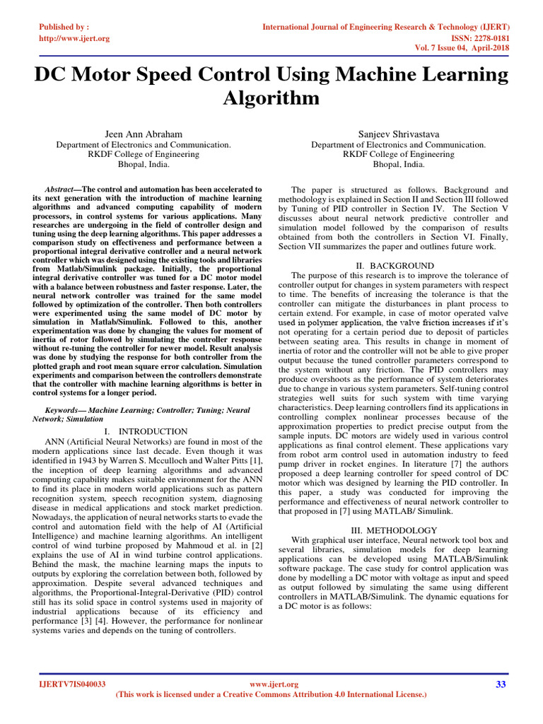 A Review Of Transient And Steady State Response Of Dc Motor Position