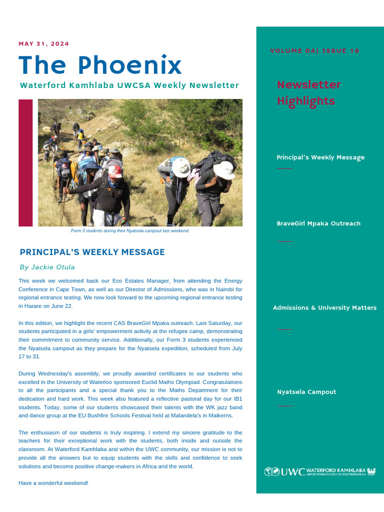 Weekly Newsletter 31 May | PDF