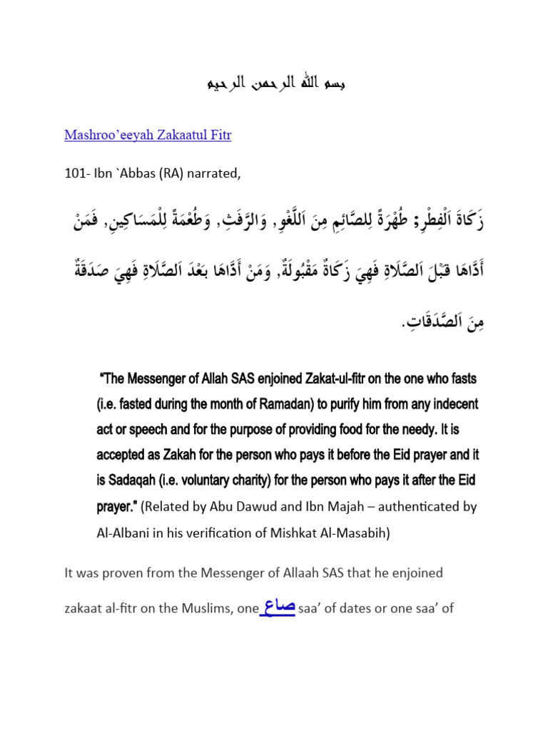 Zakatul Fitr | Download Free PDF | Semitic Words And Phrases | Theocracy