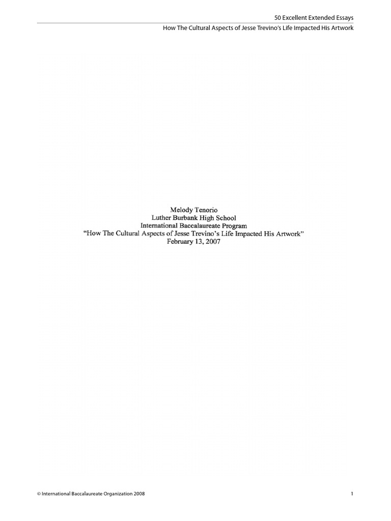 Visual Arts EE Example 4 | PDF | Schools | Career And Technical Education